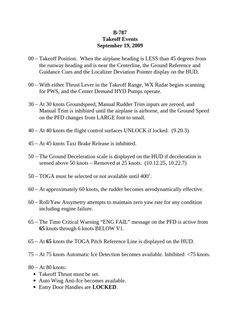 787 Takeoff Configuration Events | PDF | Aircraft Flight Control System ...