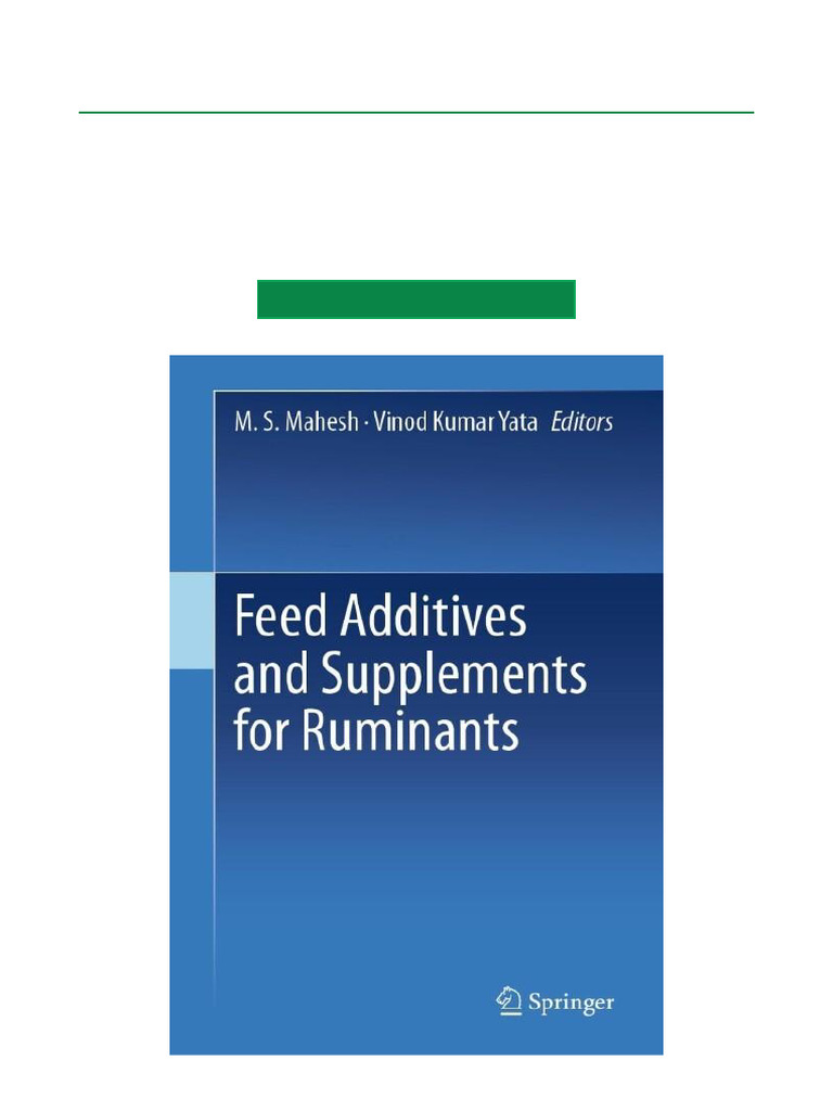 Feed Additives and Supplements For Ruminants Open Access Download | PDF ...