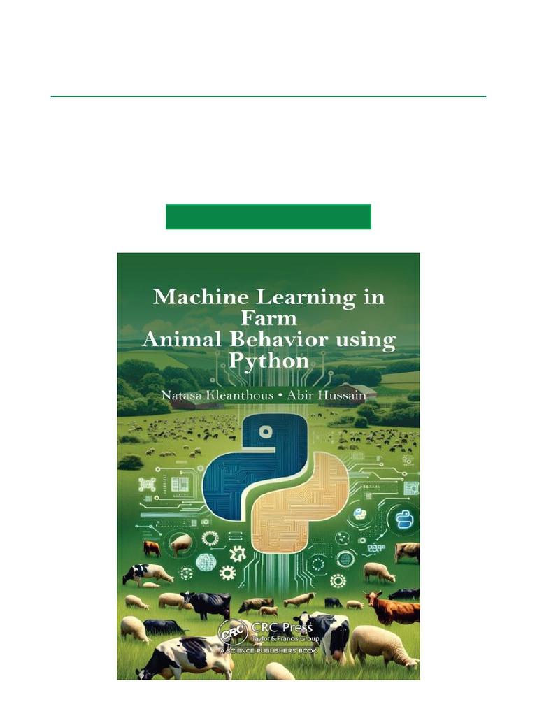 Machine Learning in Farm Animal Behavior Using Python, 1st Edition PDF | PDF | Machine Learning ...