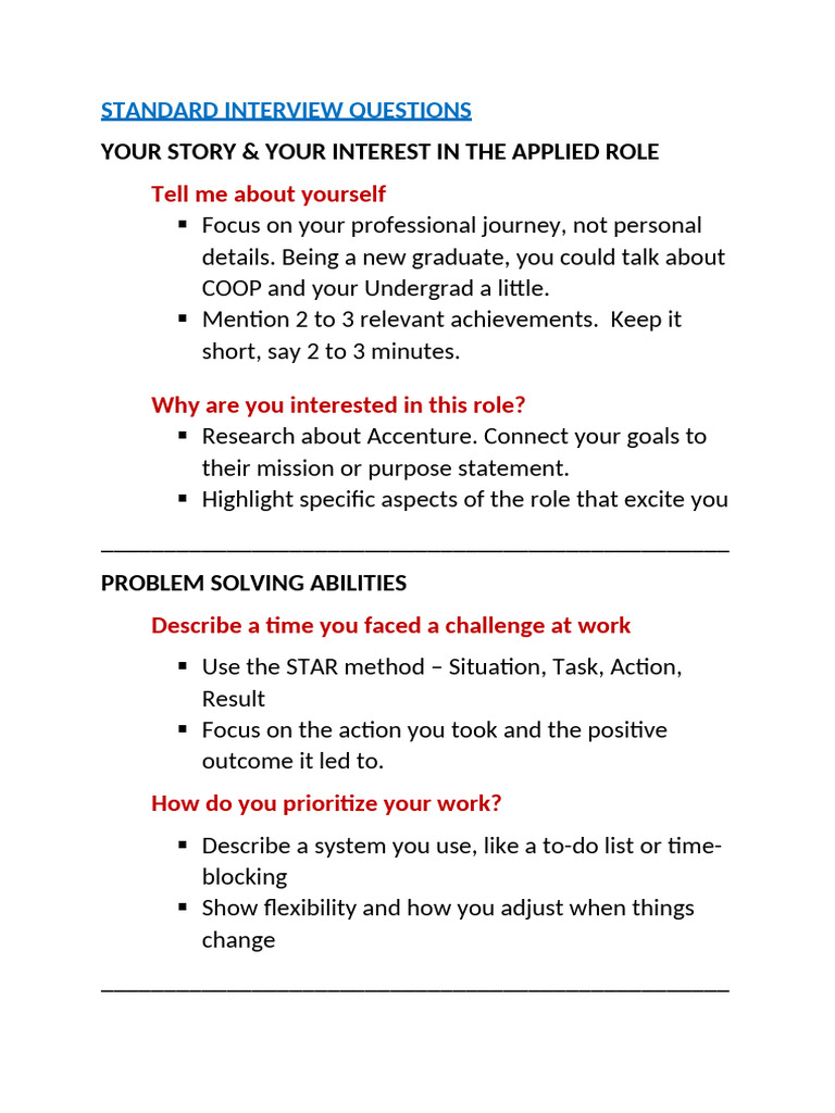 Essential Interview Questions Guide | PDF | Behavioural Sciences ...