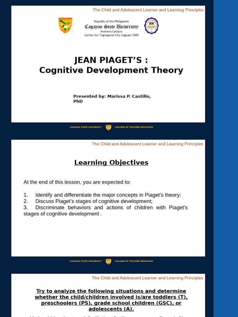Piaget's Cognitive Development Theory Explained | PDF | Learning ...