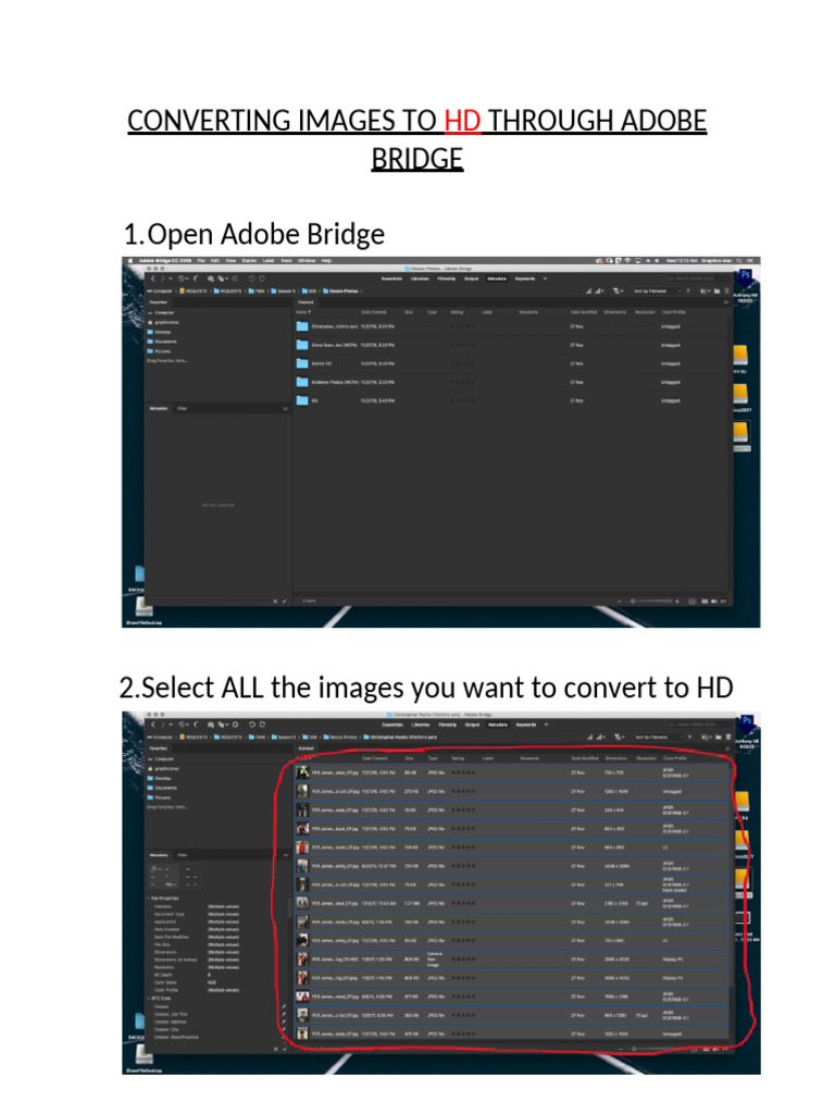 Converting Images To HD Through Adobe Bridge | PDF