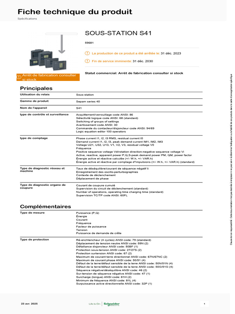 Schneider Electric Sepam-series-40 59681 | PDF | Énergie électrique ...