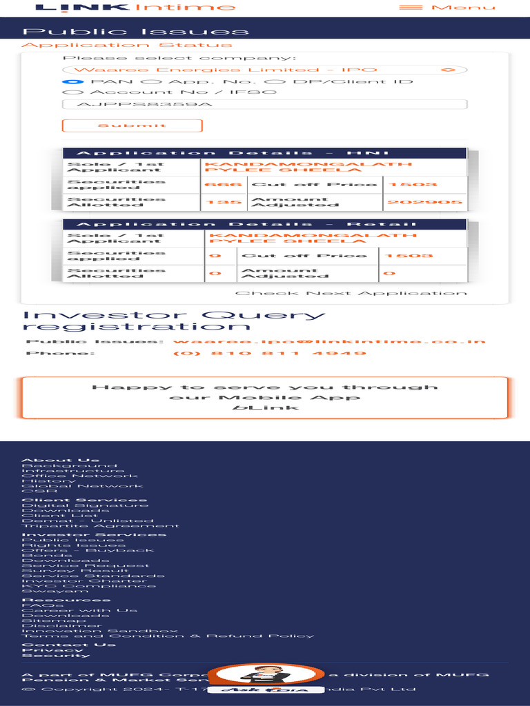 Link Intime India IPO Application Guide | PDF