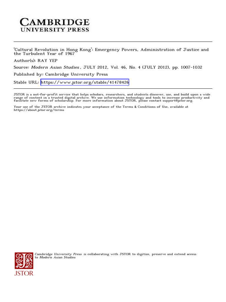 YEP CulturalRevolutionHong 2012 | PDF | Crime & Violence | Crimes