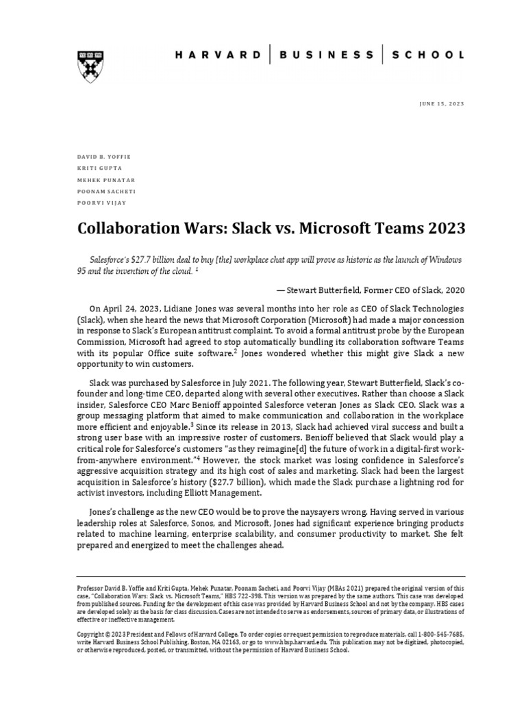 Business Case of Slack and MS | PDF | Microsoft | Cloud Computing