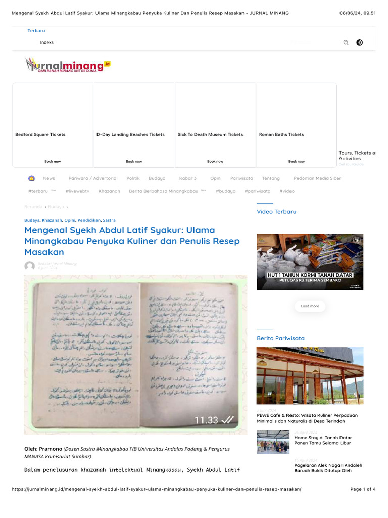 Mengenal Syekh Abdul Latif Syakur - JURNAL MINANG_compressed | PDF