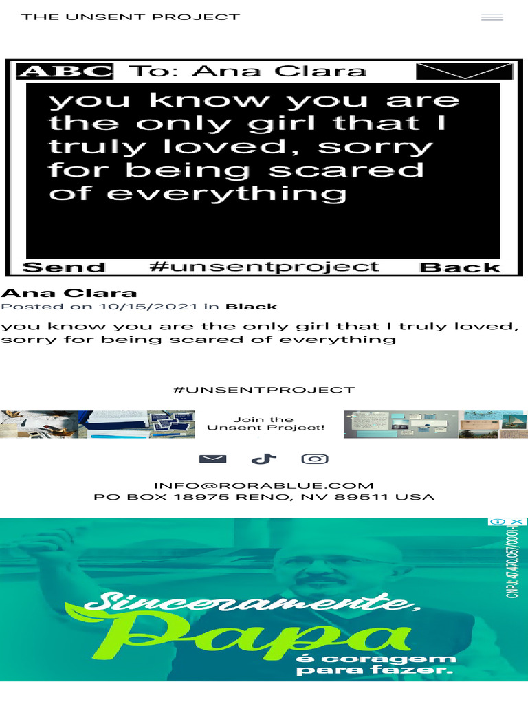 Unsent Text Message To Ana Clara - Submission 408 | PDF