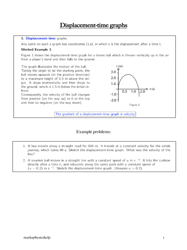 Displacement Time Graphs | PDF | Acceleration | Velocity