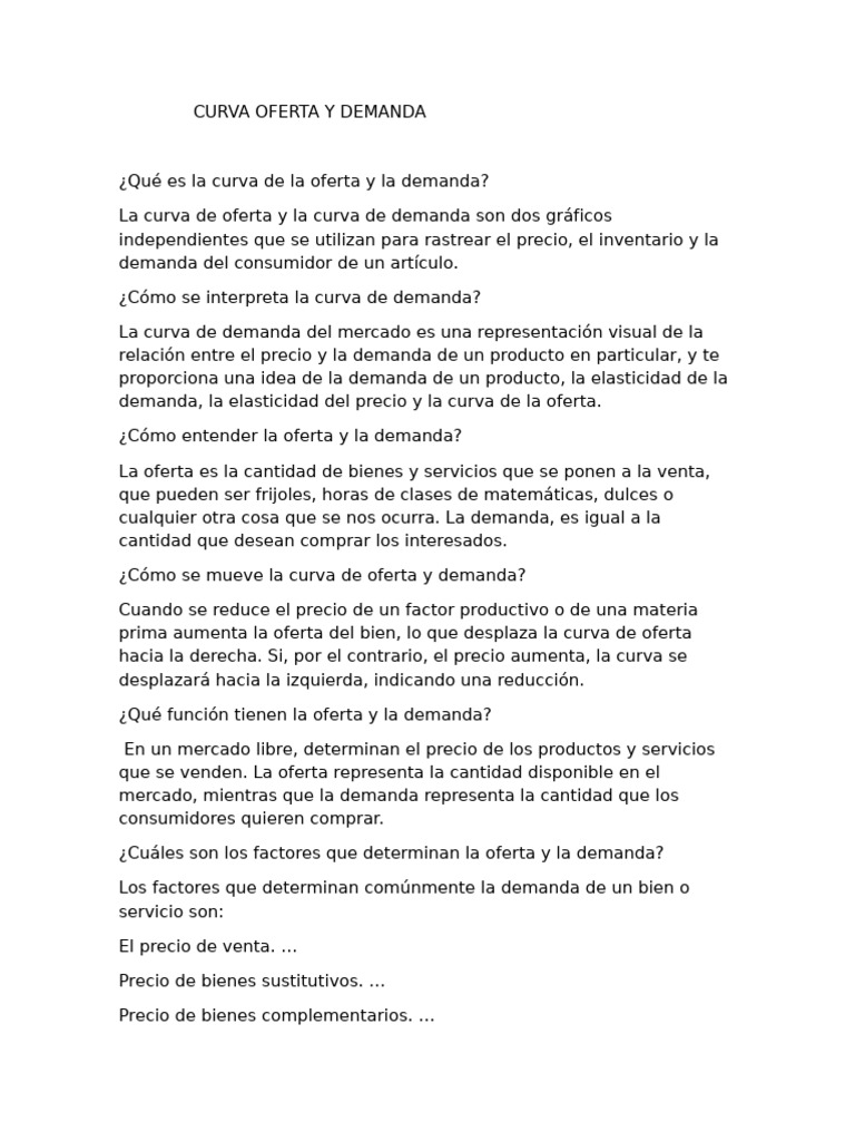 Documento | PDF | Oferta y demanda | Oferta (economía)