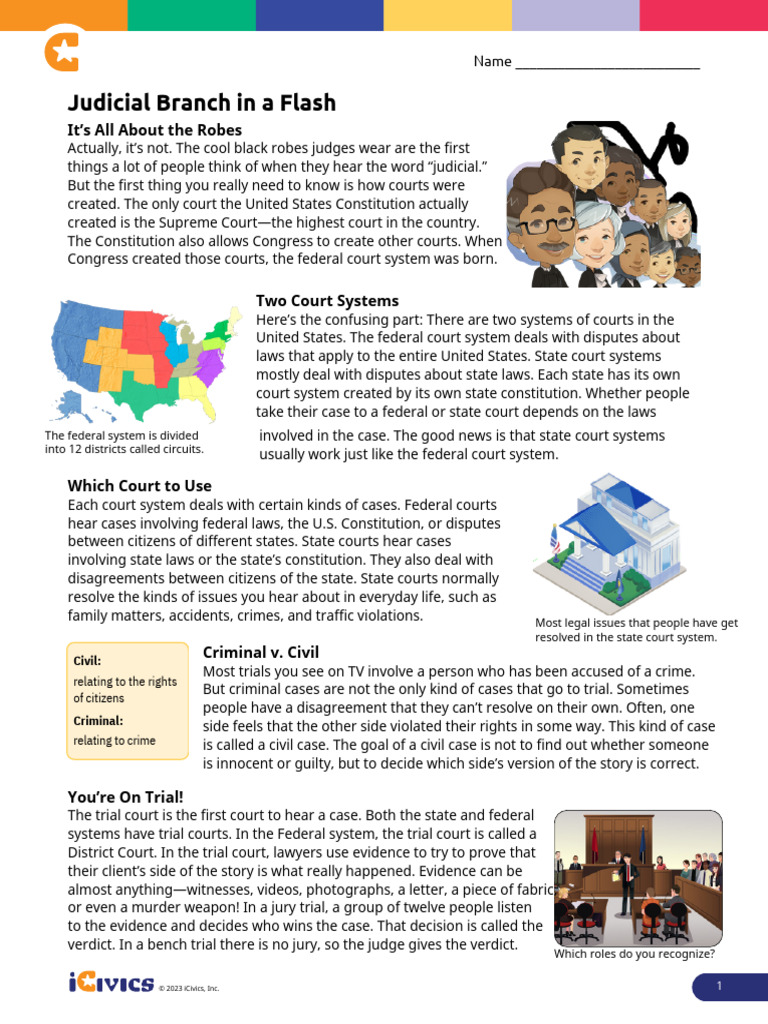 Judicial Branch in A Flash | PDF | Appellate Court | State Court ...