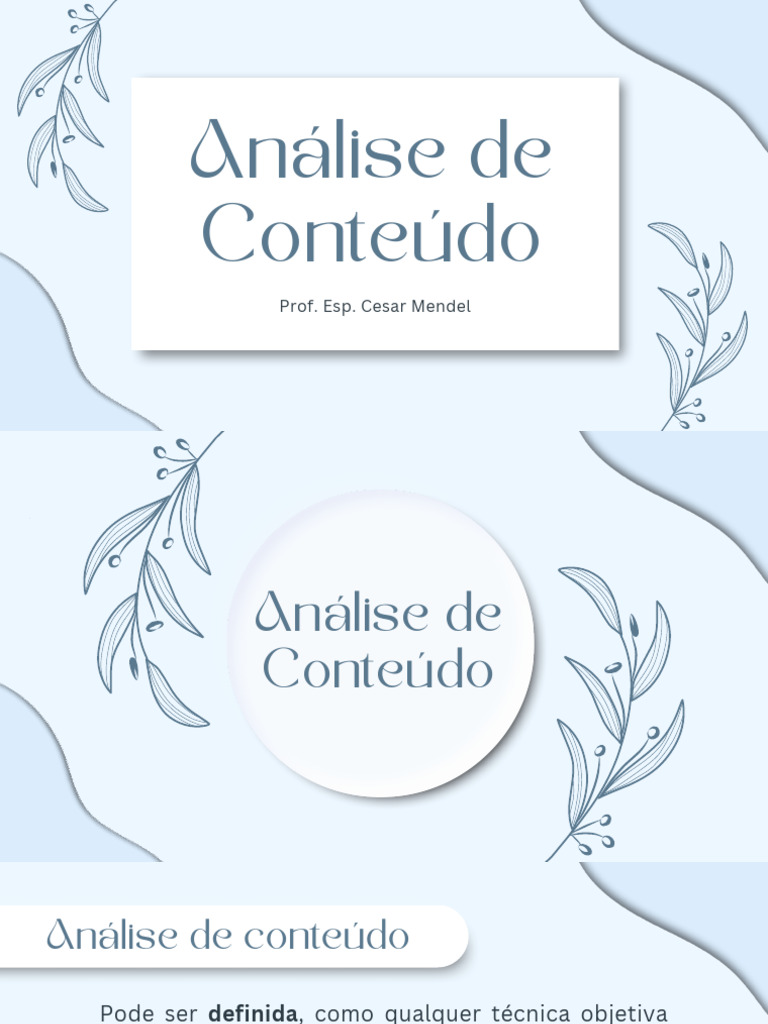 Analise de Conteúdo de Artigos Científicos - Prof. Esp. César Mendes | PDF | Dados | Análise de ...
