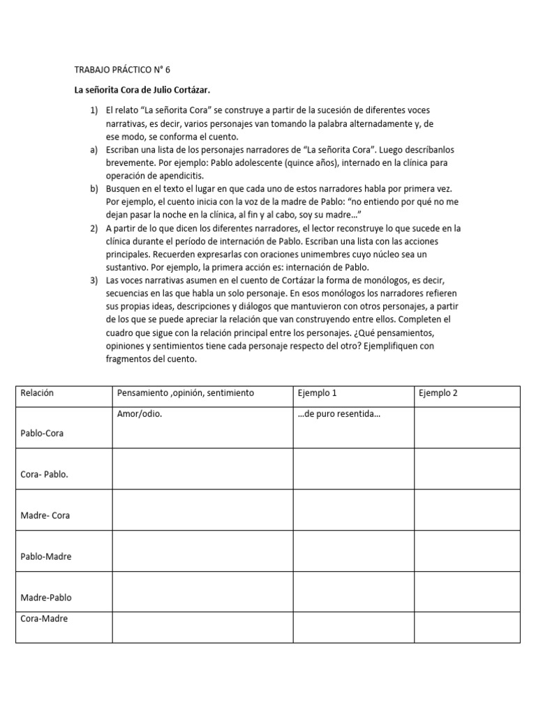 La Señorita Cora | PDF | Cuentos | Monólogo