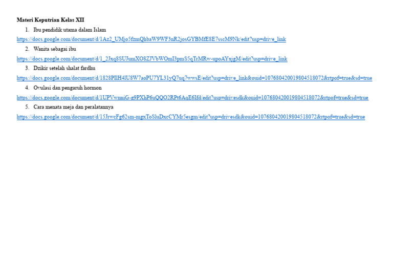 Materi Keputrian Kelas XII | PDF