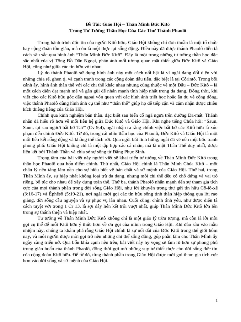 Bai Lam Cuoi Khoa GHH - Cha AM | PDF