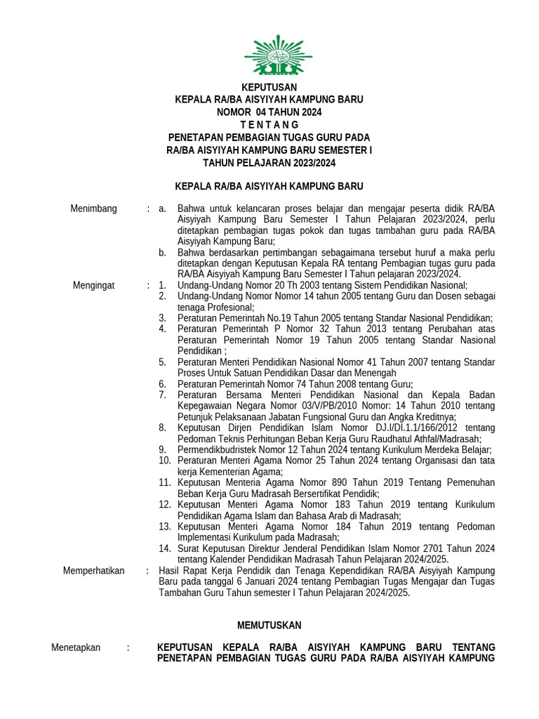 SK-PEMBAGIAN-TUGAS | PDF