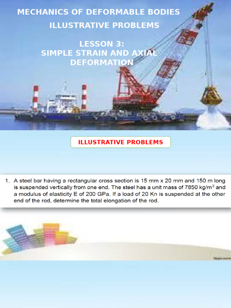 12 EMech 3 ILLUSTRATIVE PROBLEMS UNDER LESSON 2 SIMPLE STRAIN AND AXIA DEFORMATION | PDF