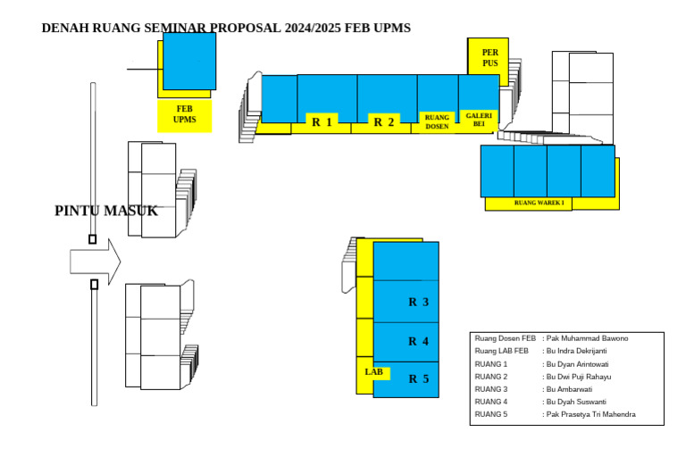 Denah Ruang Seminar Proposal Feb 2024 | PDF