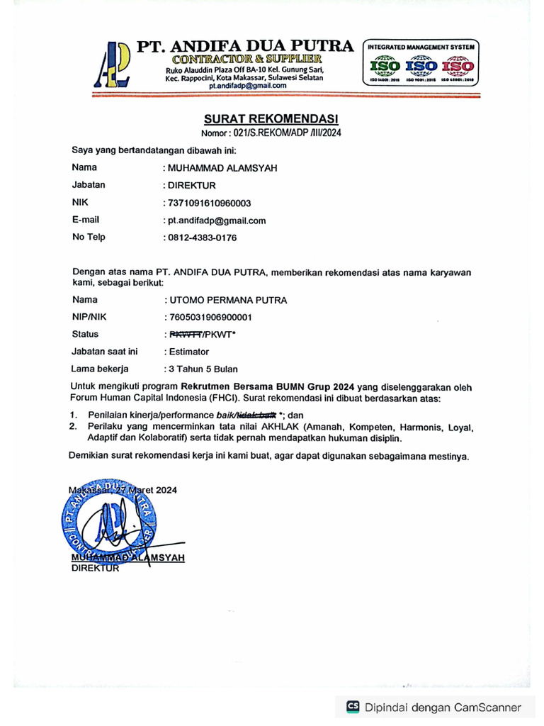 BUMN Surat Rekom | PDF