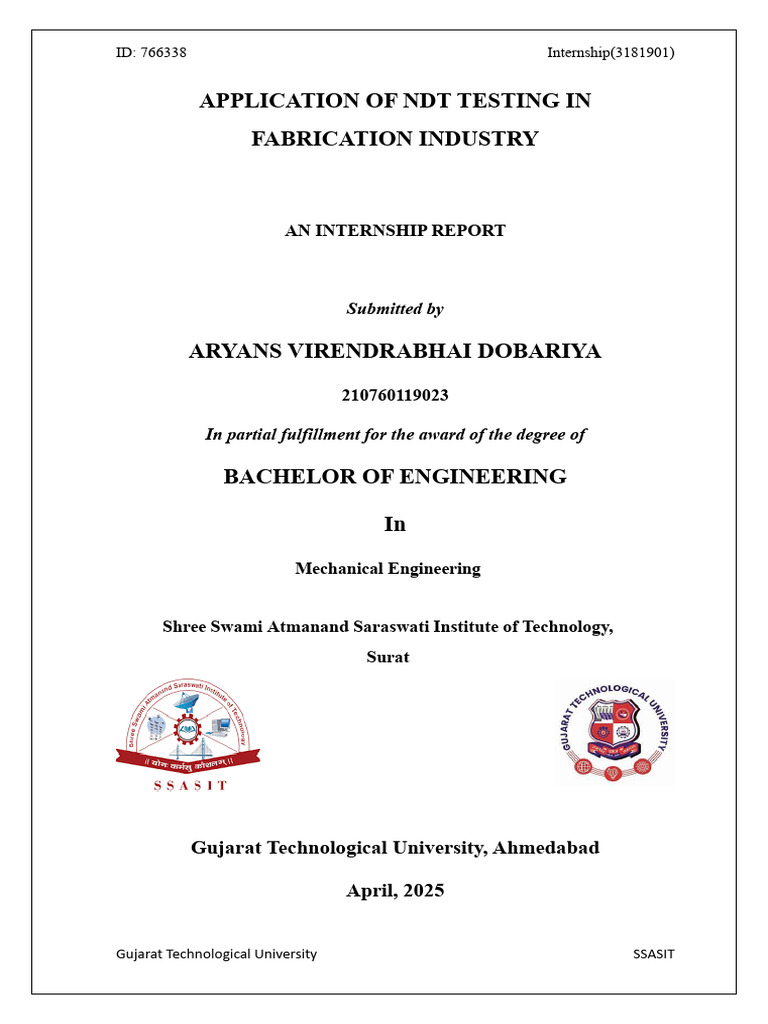 Application of NDT Testing in Fabrication Industry | PDF | Metallurgy ...
