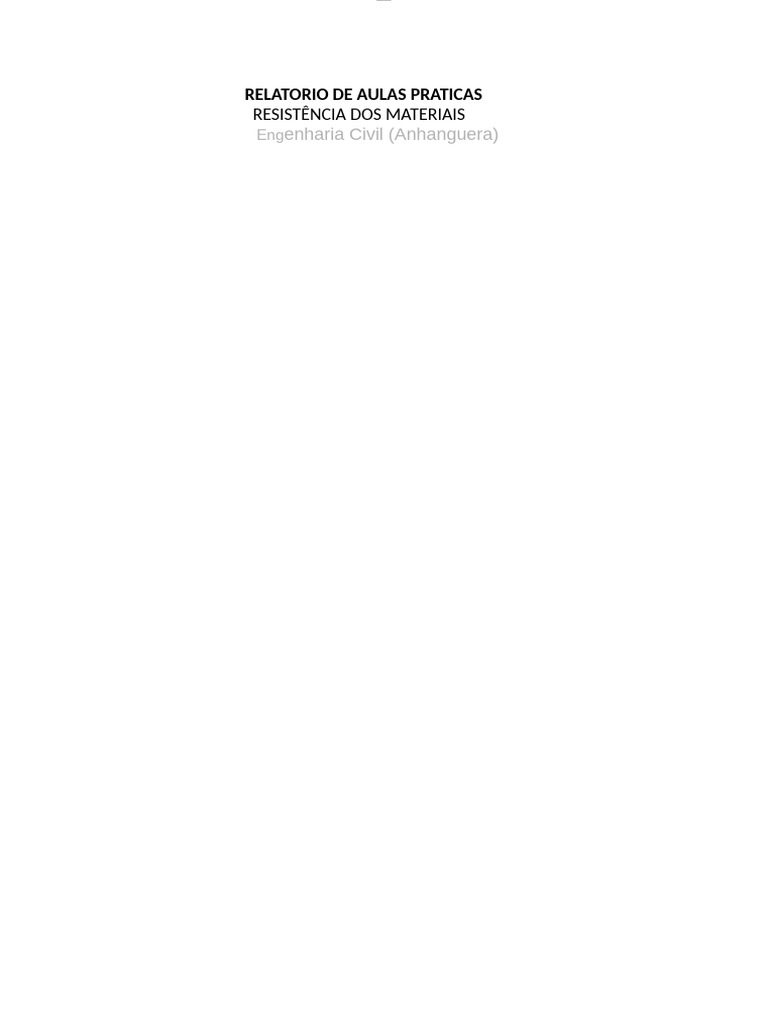 Portiólio Relatório de Aula Pratica Reistencia Dos Materiais | PDF ...
