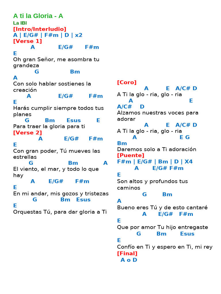 A Ti La Gloria - A | PDF