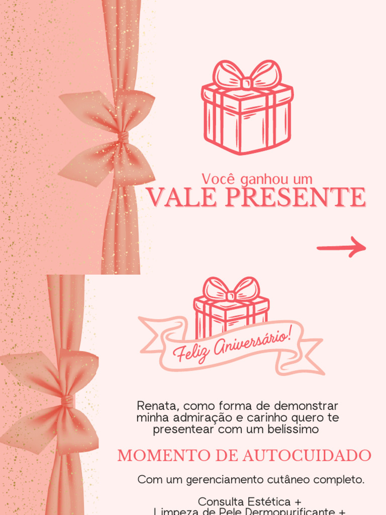 Vale Presente Estética para Aniversário | PDF