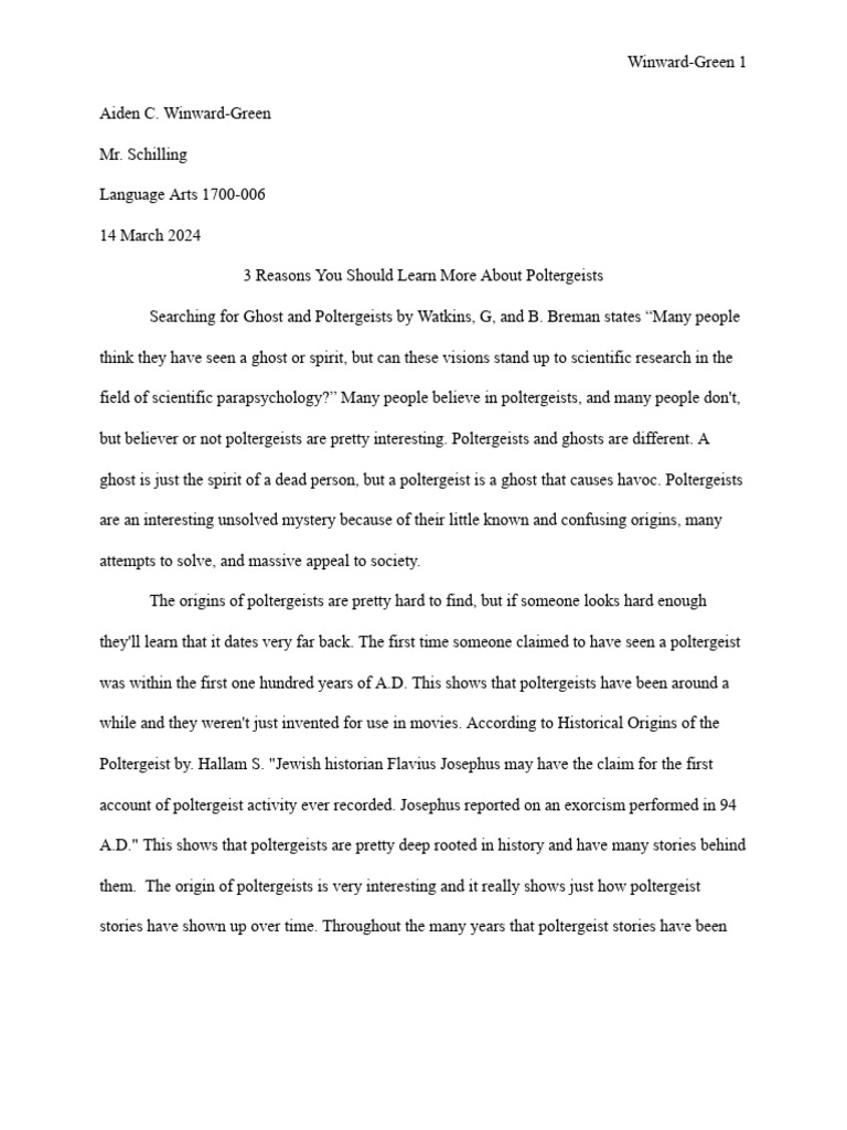 Aiden Winwardgreen - LA7 Informative Essay - FINAL | PDF