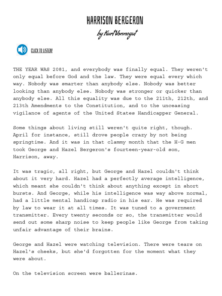 Full-Text Harrison Bergeron | PDF