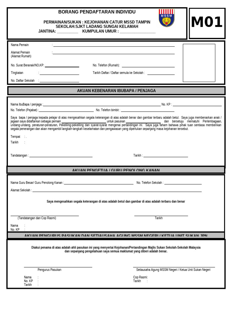Borang M012023 | PDF