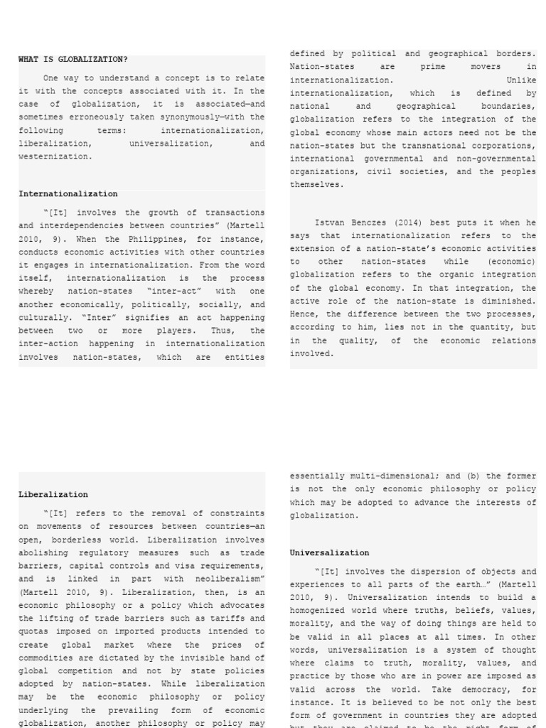 Module 1 Contempo Globalization | PDF | Globalization | Internationalization