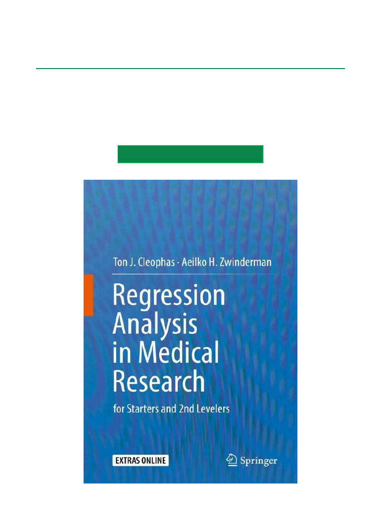 Regression Analysis in Medical Research For Starters and 2nd Levelers Direct Download | PDF ...