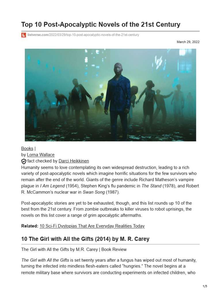 Top 10 Post-Apocalyptic Novels | PDF | Apocalyptic And Post Apocalyptic ...