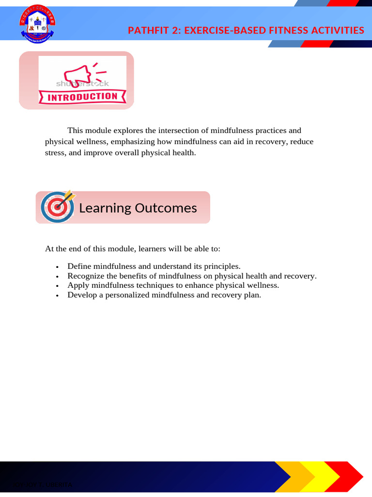428202503170940247lesson 1-Mindfulness and Recovery | PDF | Mindfulness ...