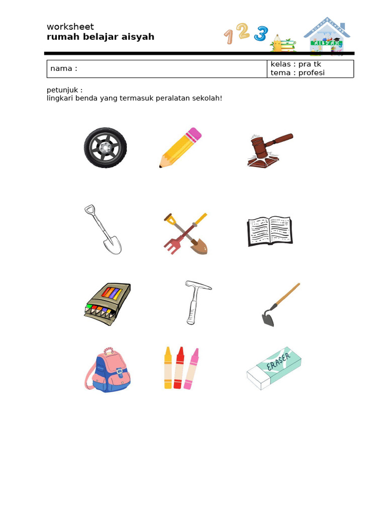 Worksheet Tema Profesi untuk TK | PDF