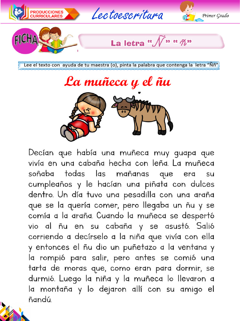 Ñ - Lectoescritura - Letra Ñ | PDF