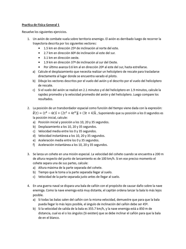 Practica de Física General 1 | PDF | Velocidad | Helicóptero