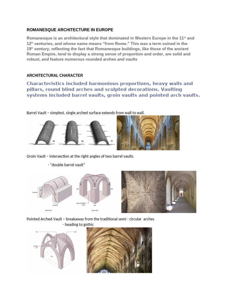 Romanesque Architecture in Europe | PDF | Vault (Architecture) | Church ...
