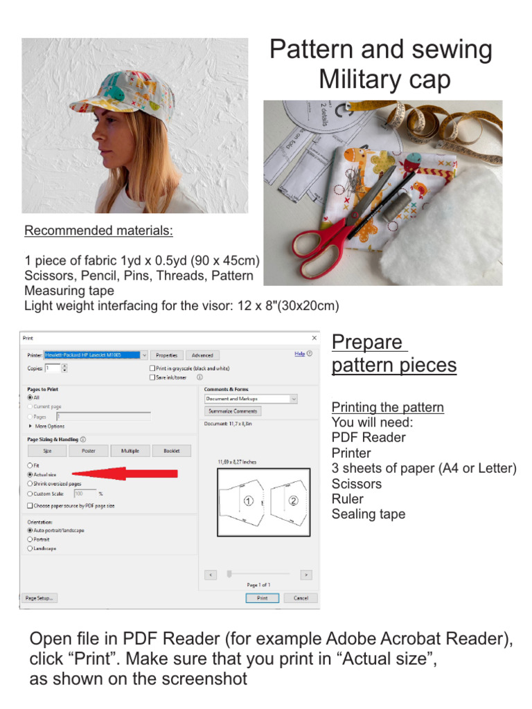 Military Cap Sewing Pattern Guide | PDF