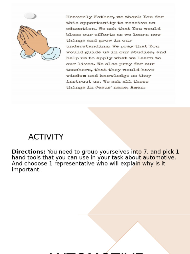 Lesson 1 PPT Use Hand Tools | PDF | Screw | Nut (Hardware)