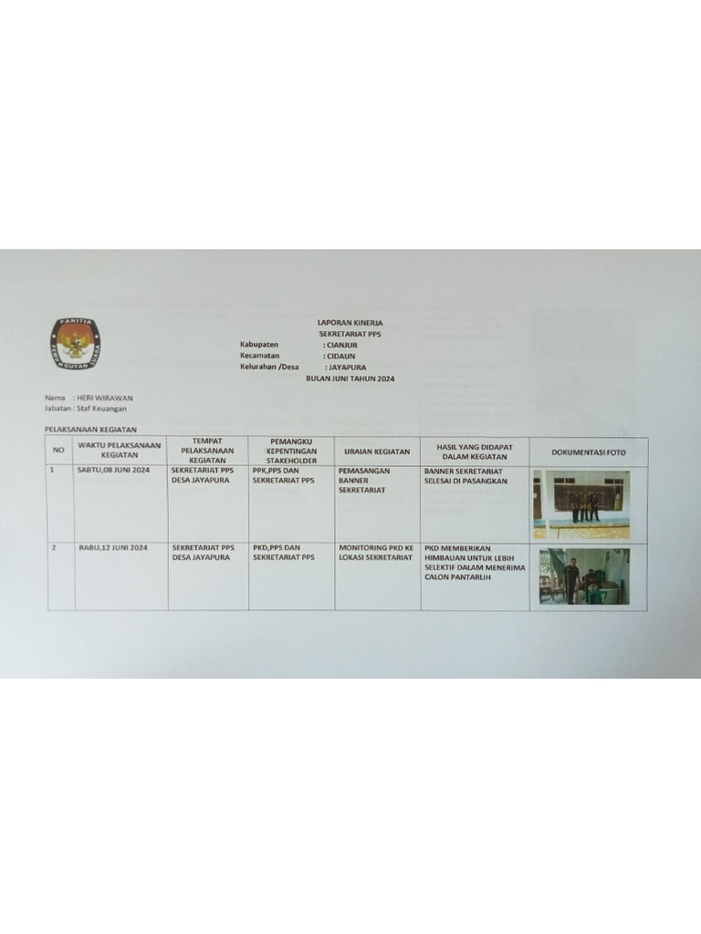 LK Staf Keuangan Sek Pps Jyp Bulan Juni | PDF