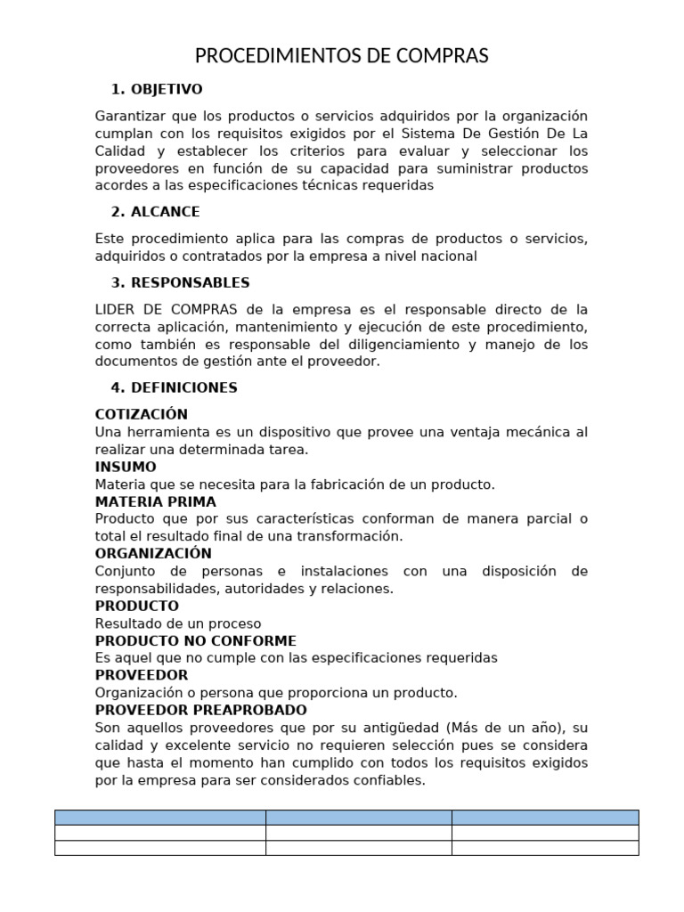 PR-AL-001 Procedimiento de Compras | PDF | Calidad (comercial) | Business
