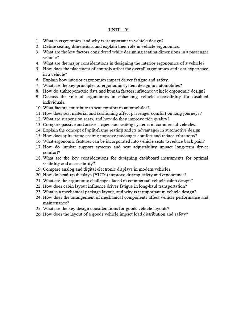 Question Bank (Unit - V) | PDF