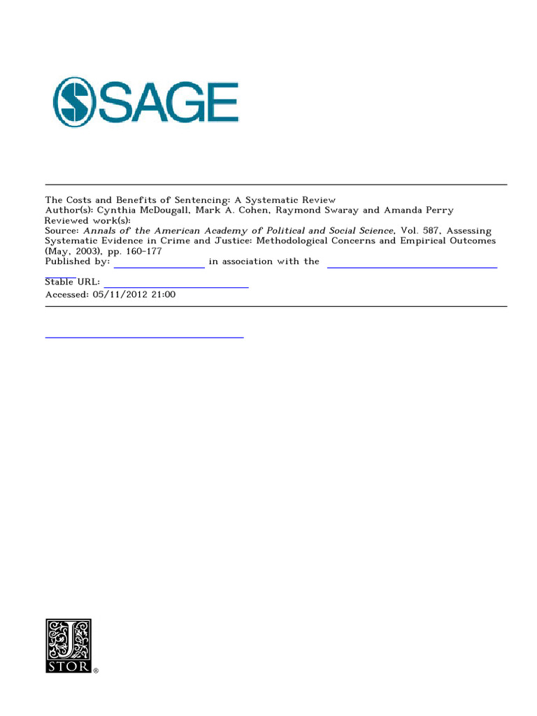 Costs and Benefits of Sentencing Review | PDF | Cost–Benefit Analysis ...