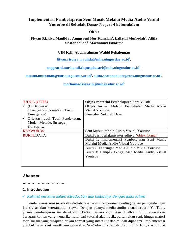 Implementasi Pembelajaran Seni Musik | PDF