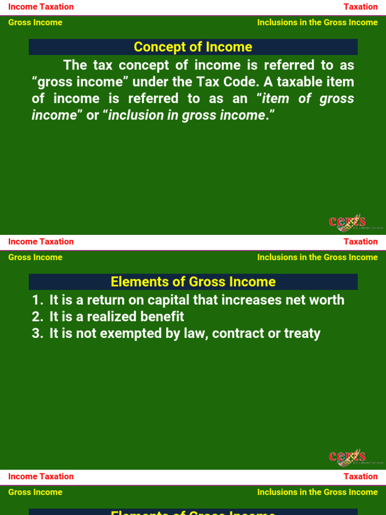 Income Tax - Gross Income | PDF | Gross Income | Tax Deduction