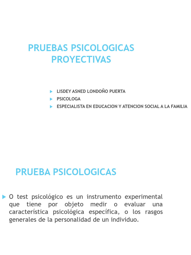 Pruebas Proyectivas y Objetivas | PDF | Sicología | Pensamiento