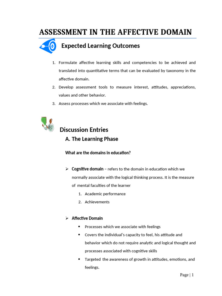Affective Domain Assessment Strategies | PDF | Attitude (Psychology ...