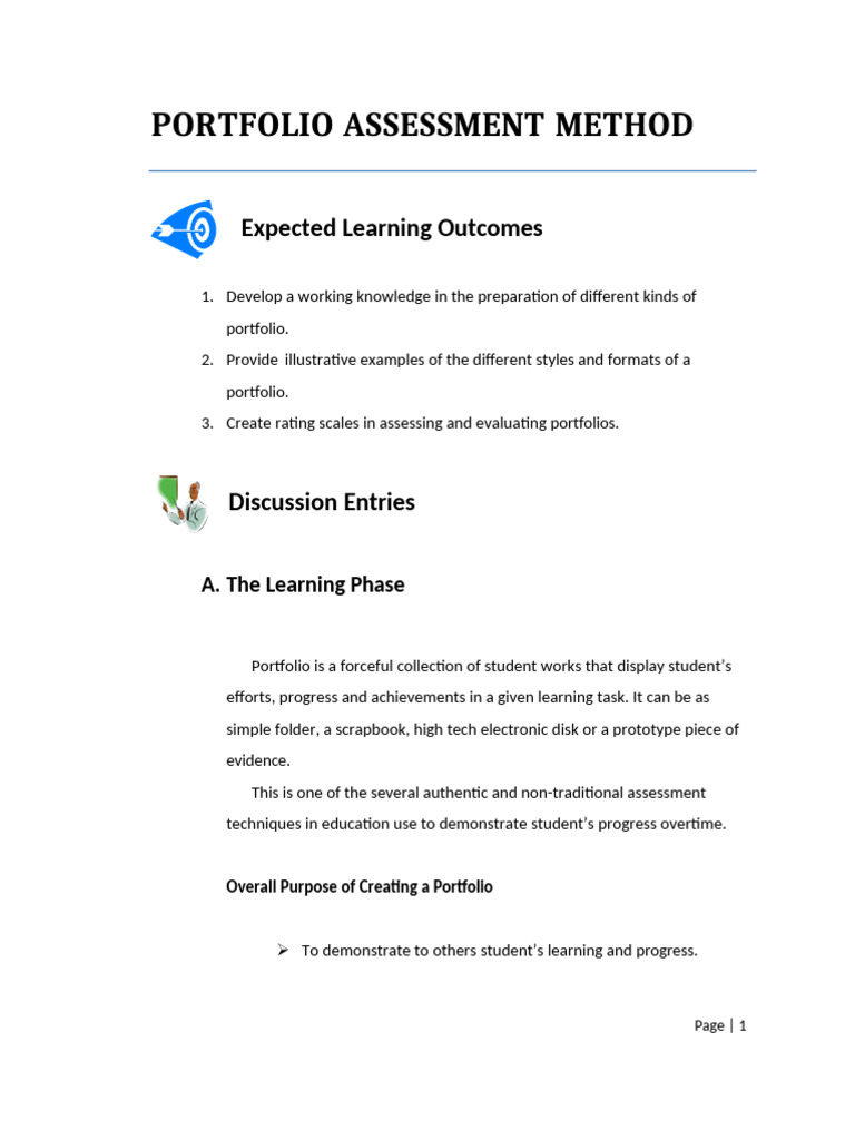 Portfolio Assessment Method | PDF | Learning | Educational Assessment