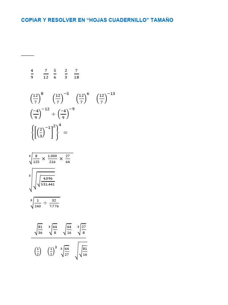 2.1 PR-CTICA 2 Potencias-Ra-ces 2024 | PDF